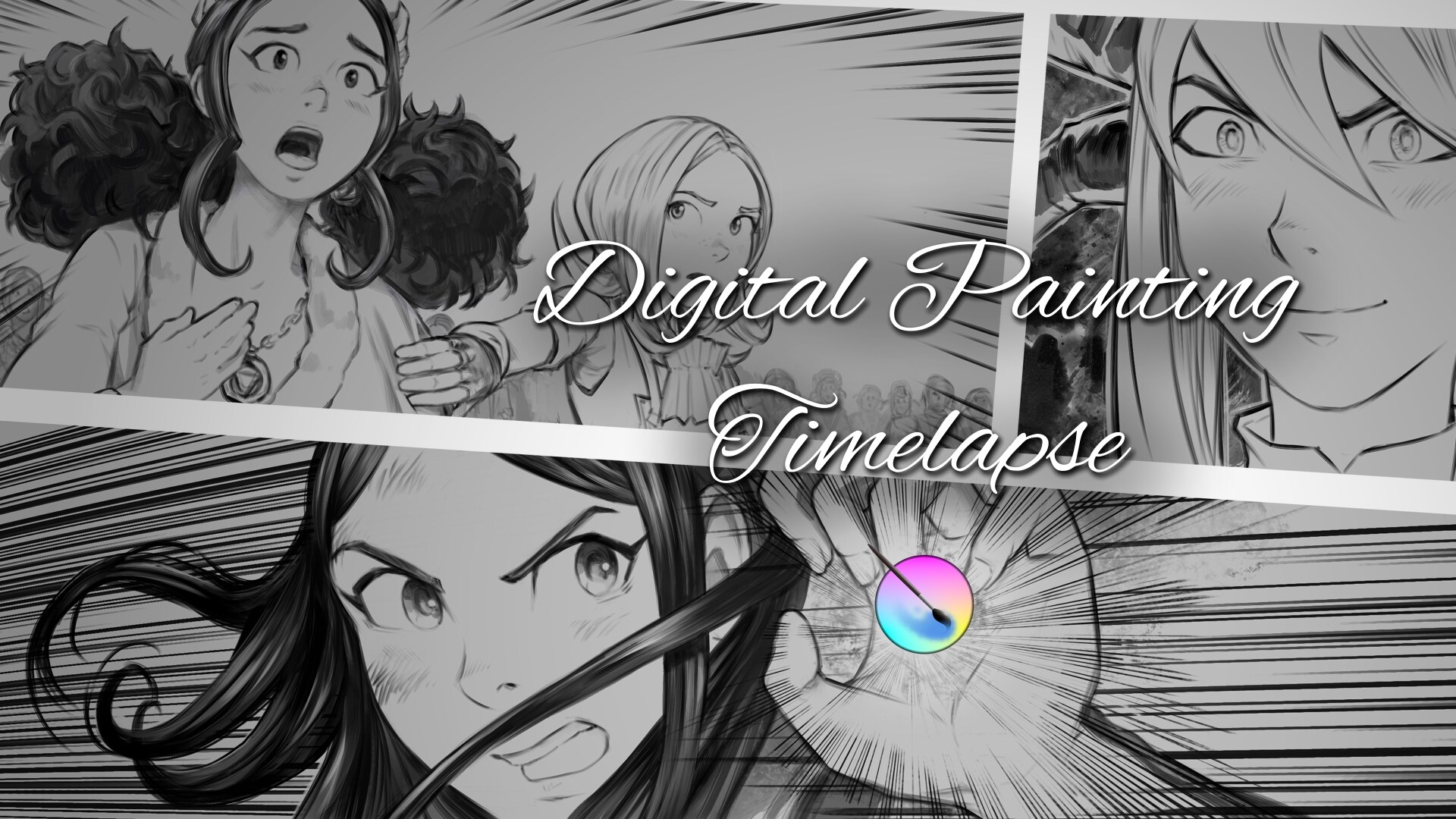 Timelapse: inking a comic page in Krita (uncommented) - David Revoy