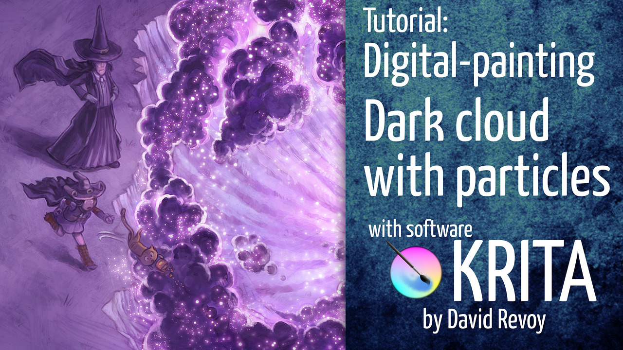 Dark matter cloud particle effect with Krita - David Revoy